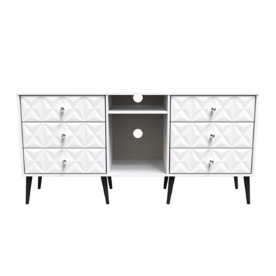 Toledo 6 Drawer Sideboard in White Matt (Ready Assembled)