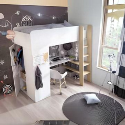 Tom Bunk Bed with Computer Desk & Wardrobe