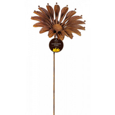 Tom Chambers Tall Rustic Stake Decoration Sunflower