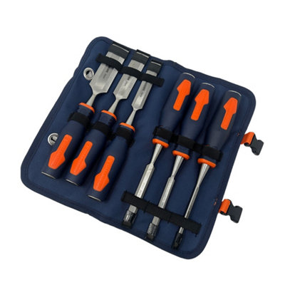 Tomahawk 6pc Chisel Set in a Tool Roll - 6mm, 10mm, 13mm, 19mm, 25mm ...