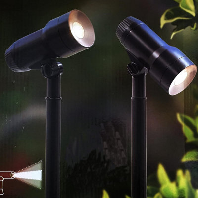 Tommy Bahama LED Solar Spotlights 2 Pack - Smart Focus 100 Lumen Garden ...