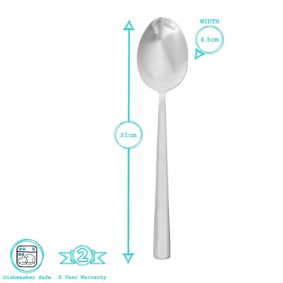 Tondo Stainless Steel Dessert Spoons - 21cm - Pack of 24 | DIY at B&Q