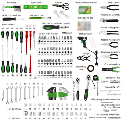 Tool Box - 1200 piece tool set, clear arrangement on 4 levels, with ...
