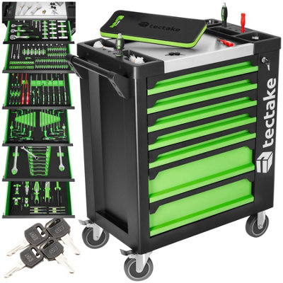 Tool Box 1599 piece tool set 7 drawers lockable side compartment black