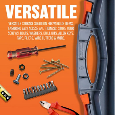 Shop Tool Box Bits 2 Sided Storage 30 Compartments Case Screws ...