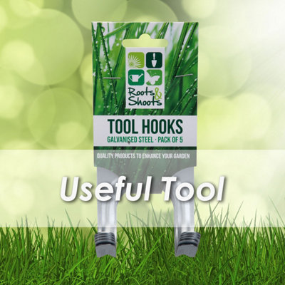 Tool Hooks Galvanised Steel Gardening Tools Accessories Pack of 5 8cm ...