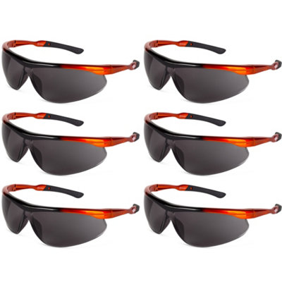 ToolFreak Agent Dev 2 Safety Glasses Smoke Lens x6 Multipack with ...