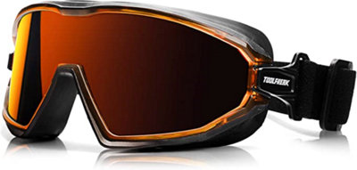 ToolFreak Safety Goggles Mid Size Red Mirror Polarized Lens with Case ...