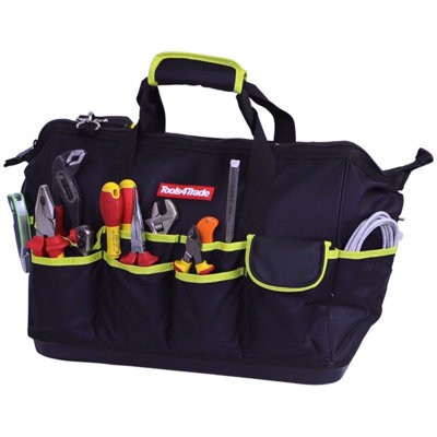 Tools4Trade 18" Tool Bag with Multi-Pockets & Hard Base - Yellow | DIY ...