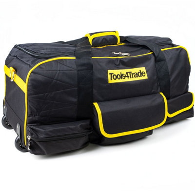Tools4trade 26" Heavy Duty Padded Tool Bag Yellow with Wheels | DIY at B&Q