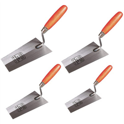 Toolty Bucket Trowel with Wooden Handle Grinded Carbon Steel Set 4PCS ...