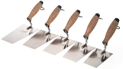 Toolty Bucket Trowel with Wooden Handle Set 5PCS 130, 140, 150, 160 ...