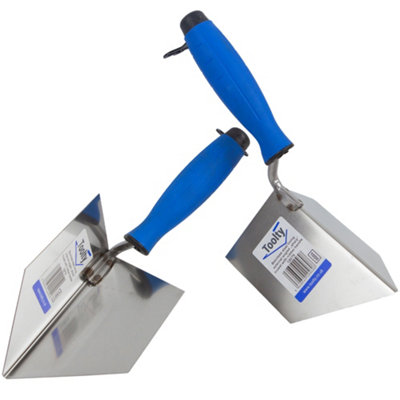 Toolty Corner Lining Angled Sharp Trowel with Rubber Handle 120x75mm ...