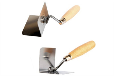 Toolty Corner Lining Angled Trowel with Wooden Handle Set 6PCS Internal ...