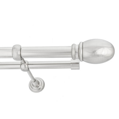 TOOLTY DOUBLE METAL CURTAIN POLE 25/19MM WITH FINIALS ROD CLASSIC ...