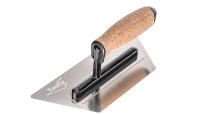 Toolty Flexible Trapezoidal Trowel with Cork Handle on Aluminium Foot ...