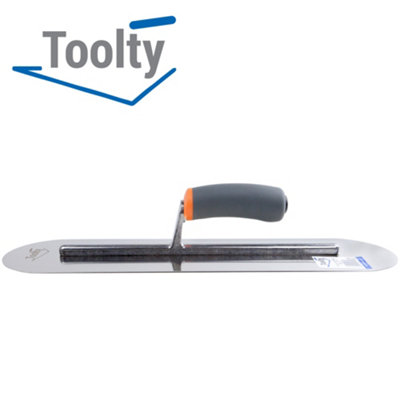 Toolty Fully Rounded Concrete Finishing Trowel with Rubber Handle on ...