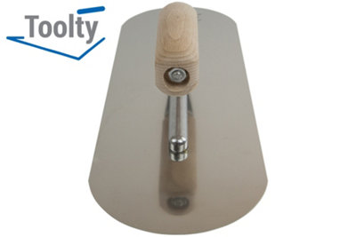 Toolty Fully Rounded Concrete Finishing Trowel with Wooden Handle on ...