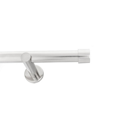 Toolty Inox Metal Curtain Pole 25mm With Finials Rod Modern Brackets ...