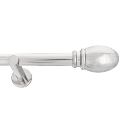 Toolty Inox Metal Curtain Pole 25mm With Finials Rod Modern Brackets ...