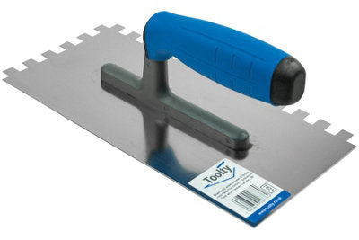 Toolty Notched Trowel with Rubber Handle on Polyamide Foot 270mm ...