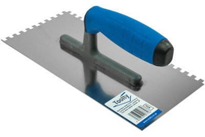 Toolty Notched Trowel with Rubber Handle on Polyamide Foot 270mm 6x6mm ...