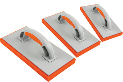 Toolty Sponge Grouting Float 280x140x20mm Set 3PCS Two Component Handle Orange Rubber Tiling ...