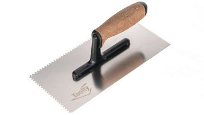 Toolty Stainless Steel Adhesive Notched Trowel with Cork Handle on ...