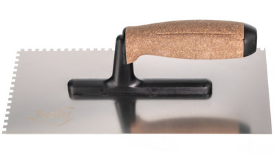 Toolty Stainless Steel Adhesive Notched Trowel with Cork Handle on ...