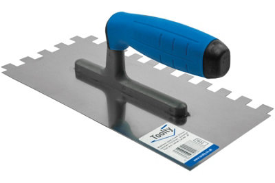 Toolty Stainless Steel Adhesive Notched Trowel with Rubber Handle on ...