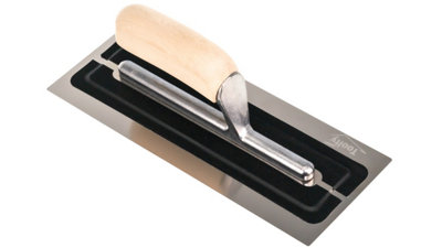 Toolty Ultra Flexible Finishing Stainless Steel Trowel with Wooden ...