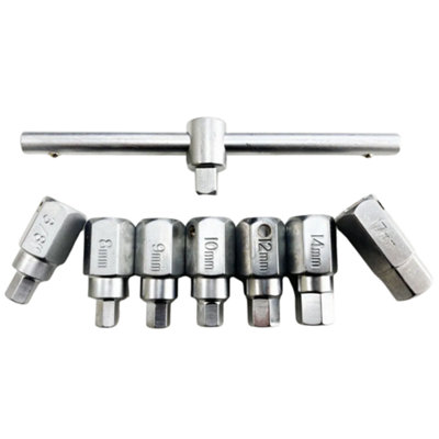 Toolzone 12 Piece Drain Plug Key Set Universal Car Oil Sump Tools