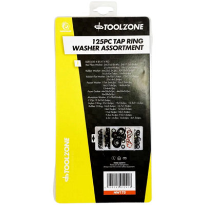 Toolzone 125pc Tap Ring & Washer Assortment Durable Plumbing Set