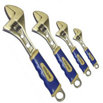 TOOLZONE 4PC SOFT GRIP ADJUSTABLE SPANNERS | DIY at B&Q