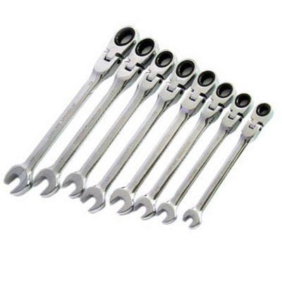 TOOLZONE 8 Piece Metric Flex Ratchet Combi Wrench