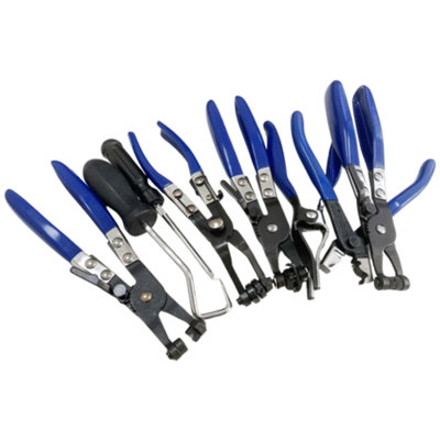 TOOLZONE 9PC HOSE CLAMP PLIER SET PROFESSIONAL AUTOMOTIVE TOOL KIT