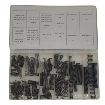Toolzone Assorted Box of 114 Compression Springs with Rust Resistant ...