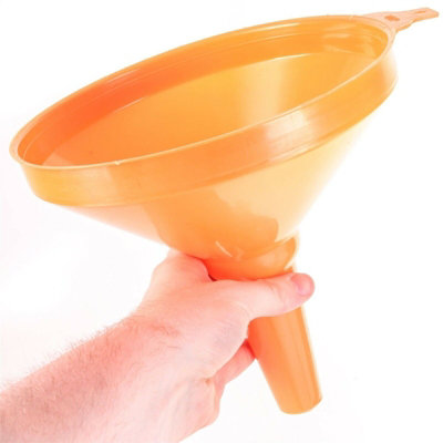 Toolzone Wide Plastic Orange Funnel 200Mm