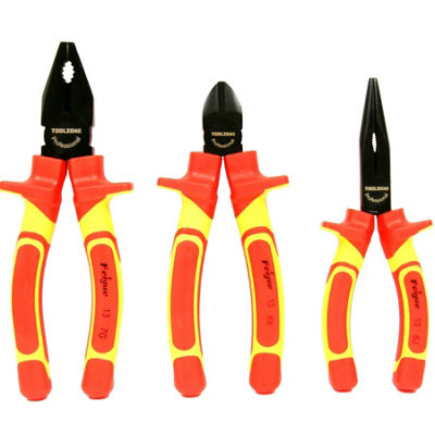 Toolzonw 3 Piece VDE Plier Set