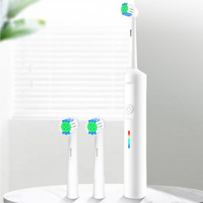 Toothbrush Electric Rechargeable Pro Rotating Brush Heads Timer Modes Usb
