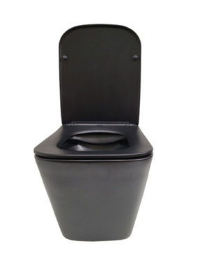 Black square toilet seat store