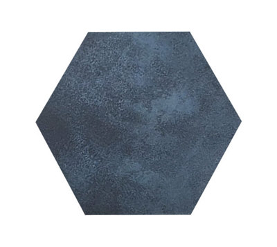 Top Ceramics Blue Hexagon Porcelain Floor Wall Tile (L)21.5cm x (W)25cm ...