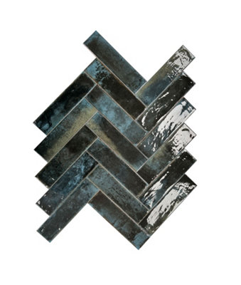 Top Ceramics Brick Deep Blue Gloss Metro Ceramic Wall Tile Flat Bumpy ...