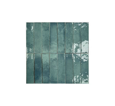 Top Ceramics Brick Sage Gloss Metro Ceramic Wall Tile Flat Bumpy - SAMPLE