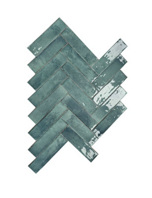 Top Ceramics Brick Sage Gloss Metro Ceramic Wall Tile Flat Bumpy - SAMPLE