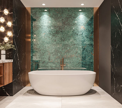 Top Ceramics Green Marble Effect Tiles High Gloss Floor & Wall ...