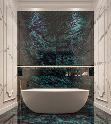 Top Ceramics Green Marble Effect Tiles High Gloss Floor & Wall ...