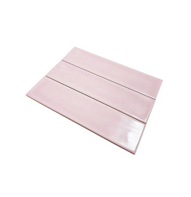 Top Ceramics Light Pink Matt Flat Bumpy Metro Ceramic Wall Tile - Sample