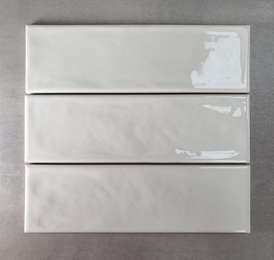 Top Ceramics White Gloss Metro Ceramic Wall Tile Flat Bumpy - SAMPLE