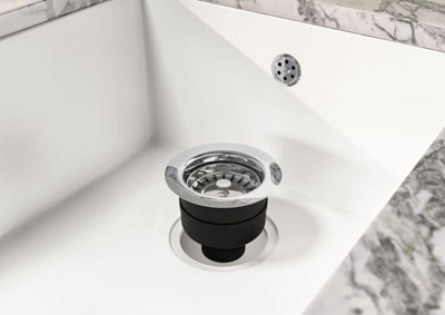 Top Fix Kitchen Sink Strainer 90mm Chrome Stainless Steel Kitchen Sink ...